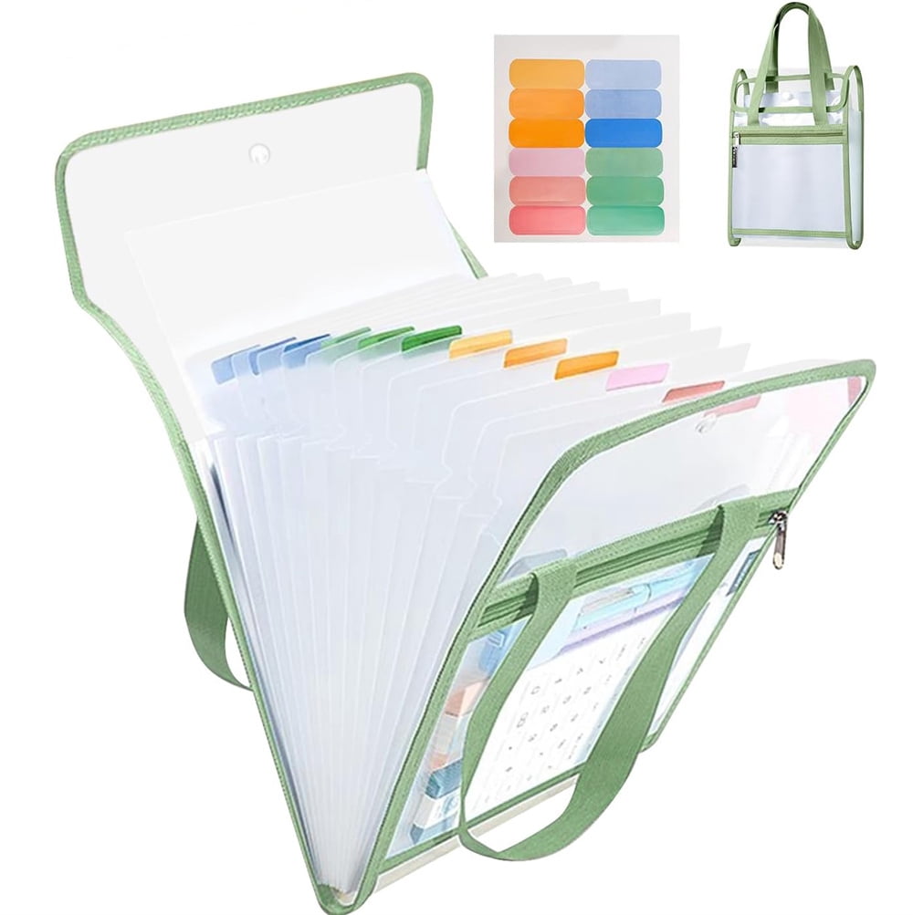 Duslogis Transparent Accordion Files Organizer with Front Mesh 13 ...