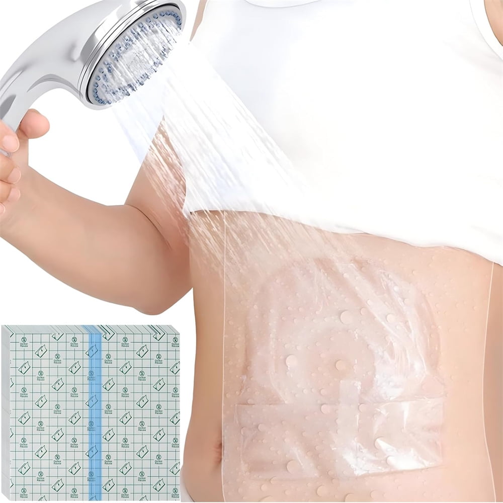 Duslogis Waterproof Shower Cover Shields, Non-Stick Center Pad for Dialysis Port Picc Line Chest ...