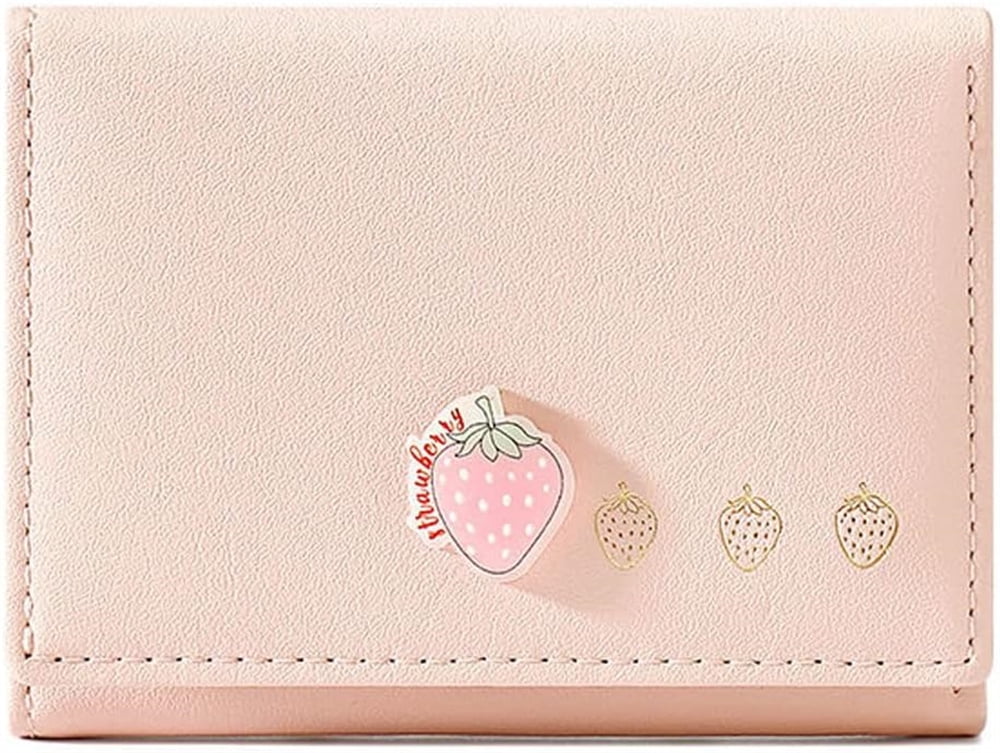 Duslogis Women Wallet Small Slim Cute Strawberry Trifold Girls Credit ...