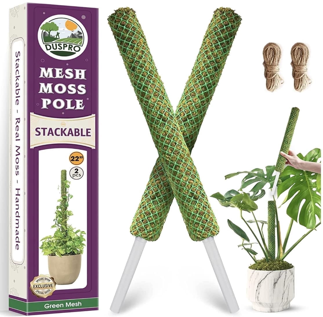 Duspro Green Stackable Mesh Moss Pole For Plants Climbing Vine ...