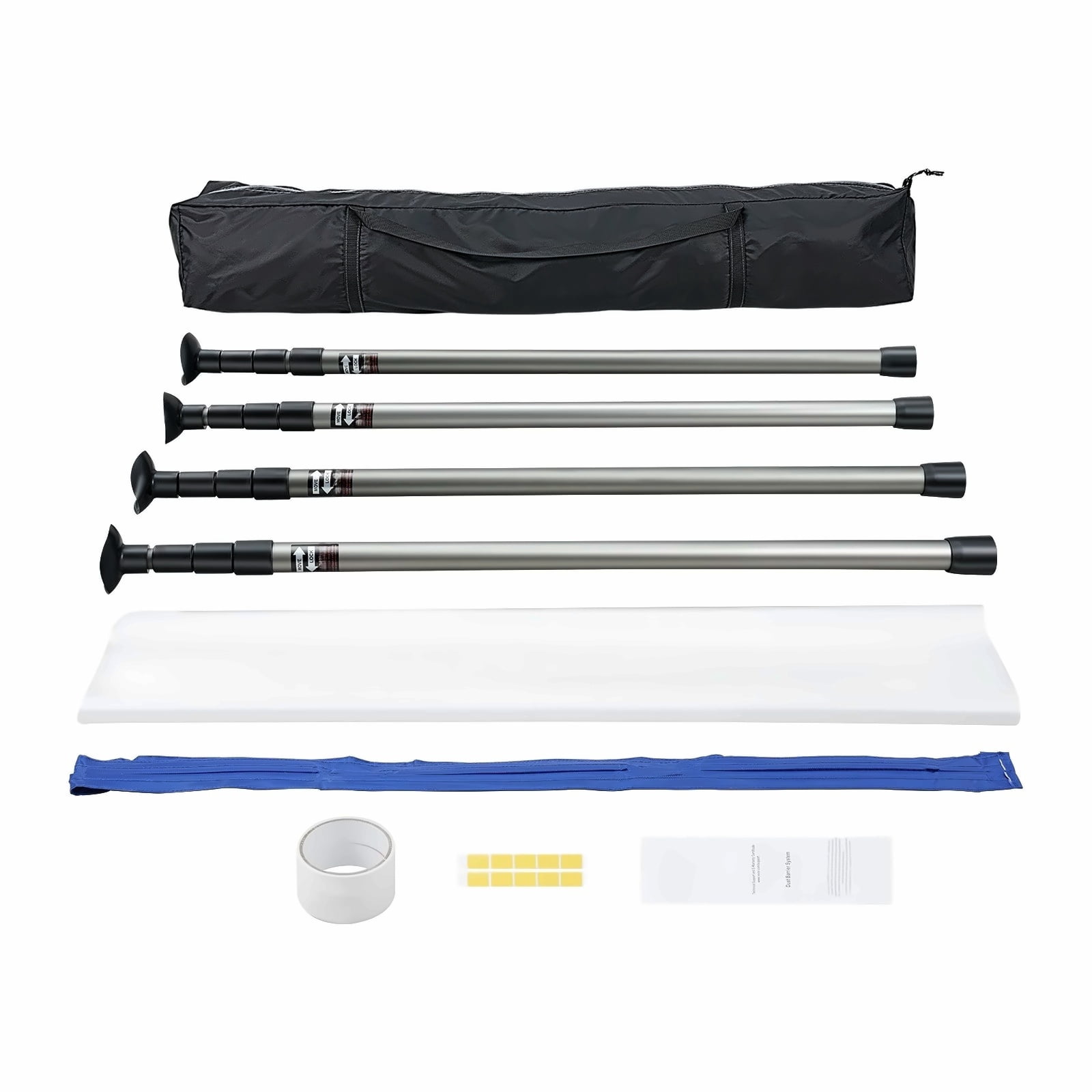 Dust Barrier Poles, 10 Ft, 4 Telescoping Poles & Film - Interior ...