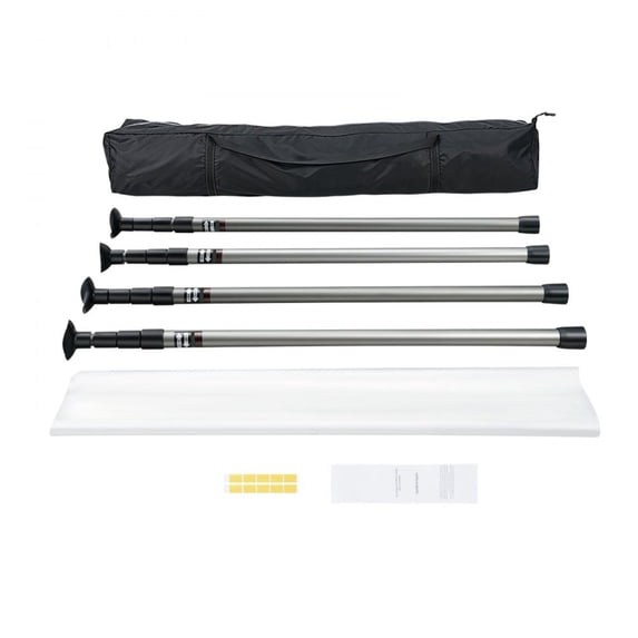 Dust Barrier Poles, Carry Bag, 10 Ft Poles with 4 Telescoping Poles ...
