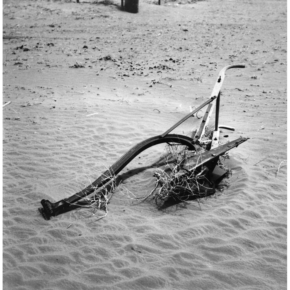 Dust Bowl 1936. Na Plow Covered By Sand After A Dust Storm In Oklahoma ...