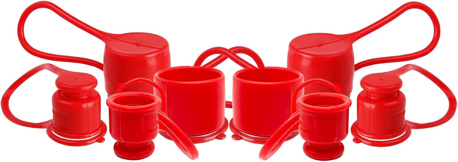 Dust Caps Plugs for 1/2" Flat Face Hydraulic Quick Connect Couplers, 4 ...