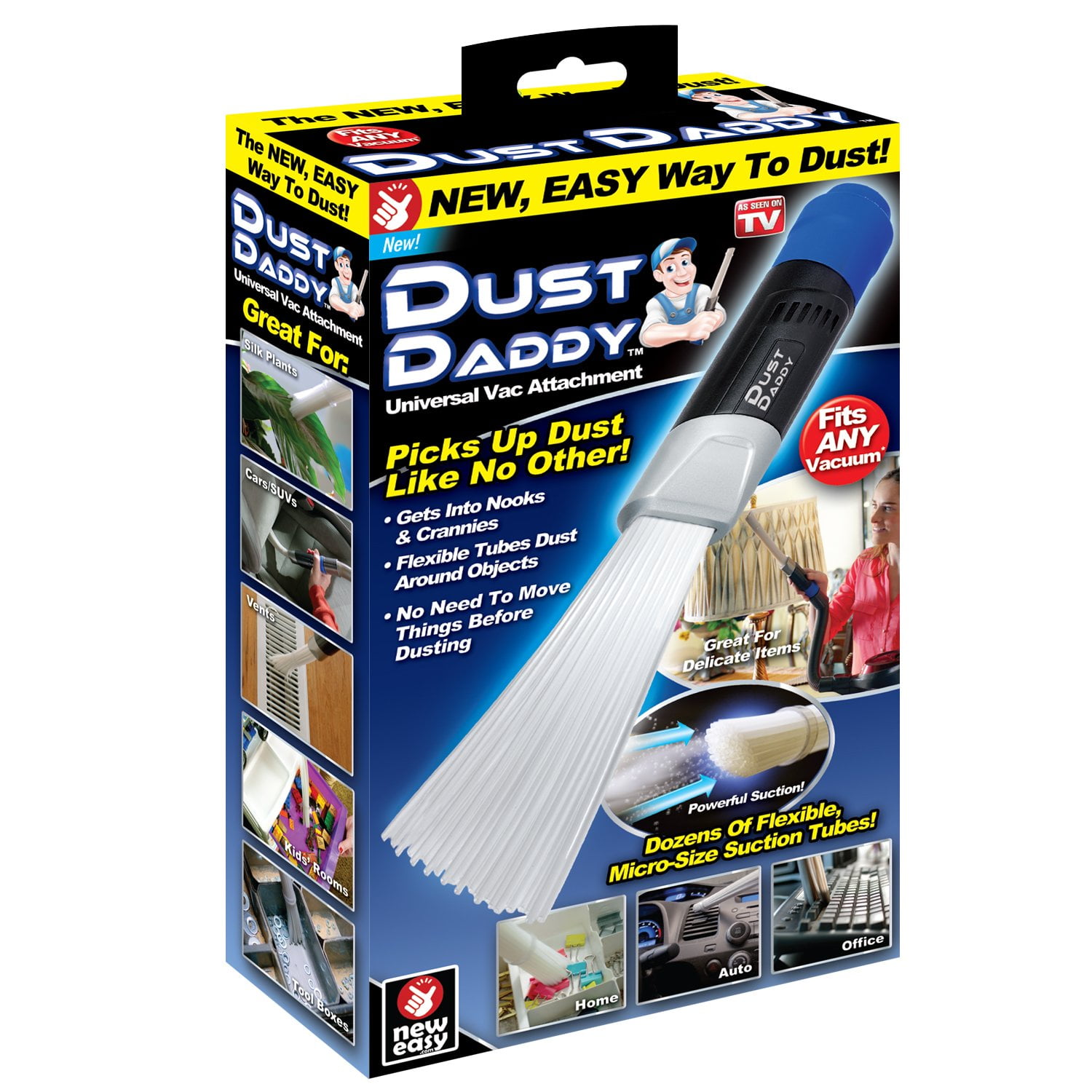 As Seen on TV Dust Daddy Vacuum Attachment, Micro Suction Tubes ...