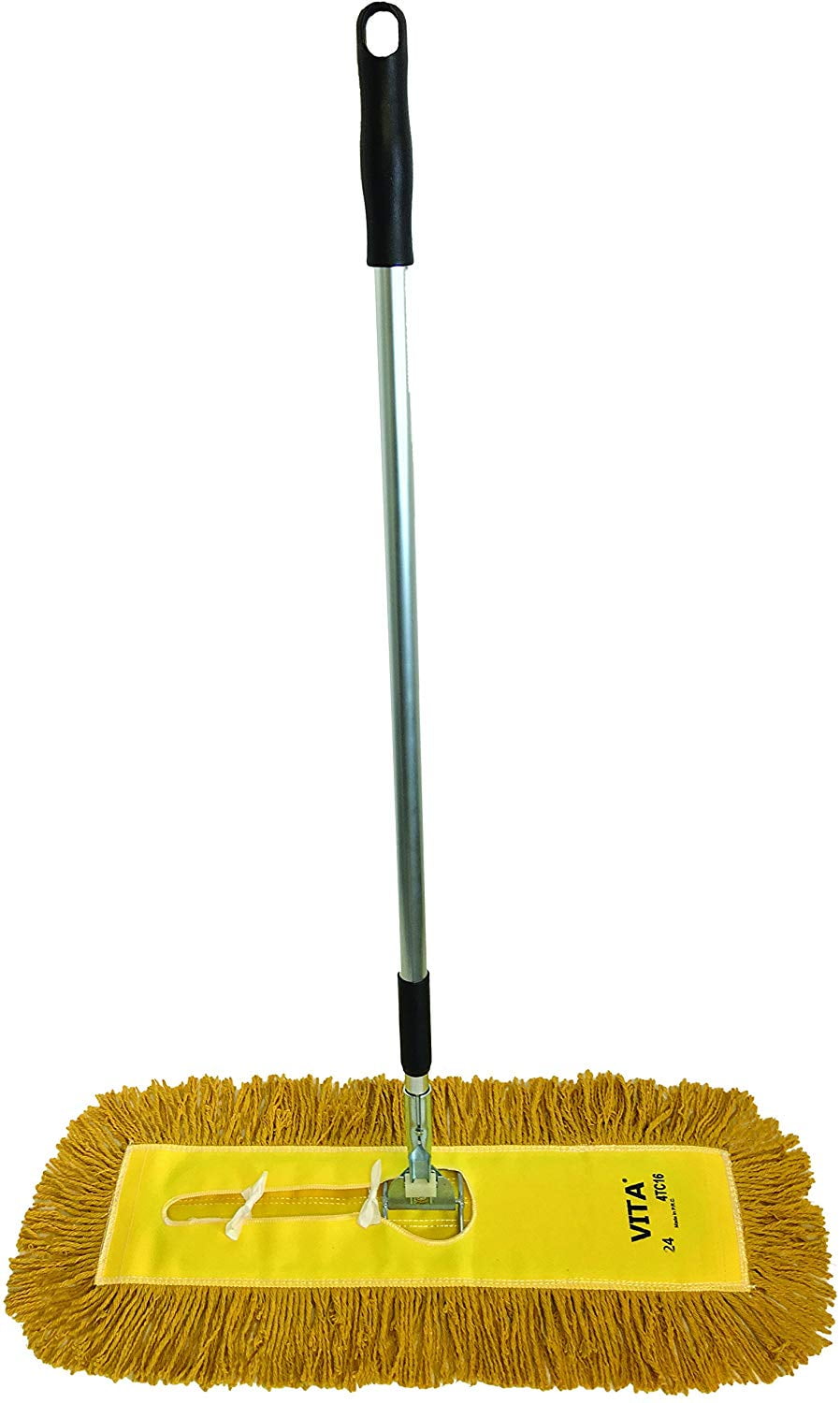 Dust Mop Kit 24": (1) 24" Yellow Industrial Closed-Loop Dust Mop, (1 ...