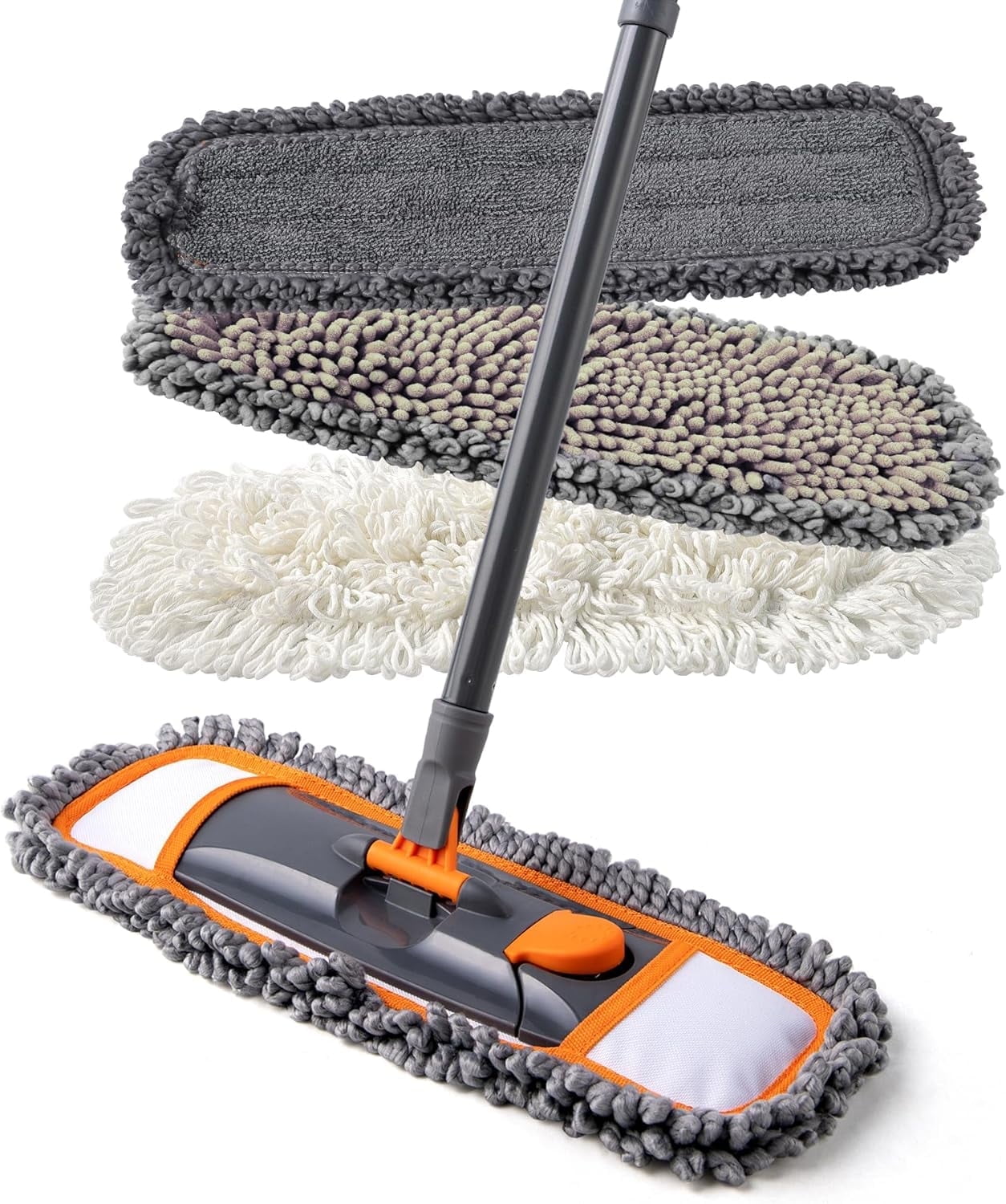 Mops for Floor Cleaning with 3 Different Washable Mop Pads and ...