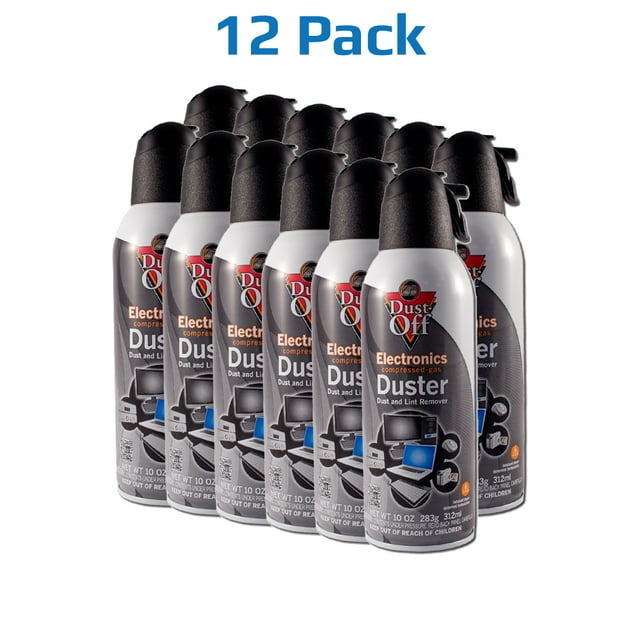 Dust-Off Compressed Air Cleaner, 10 oz Cans, 12 Pack for Electronics ...