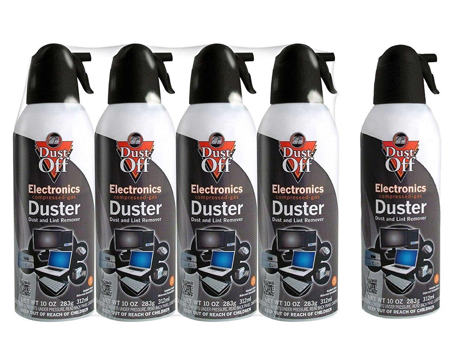 Dust-Off Disposable Compressed Gas Duster, 10 oz Cans - 5 Packs ...