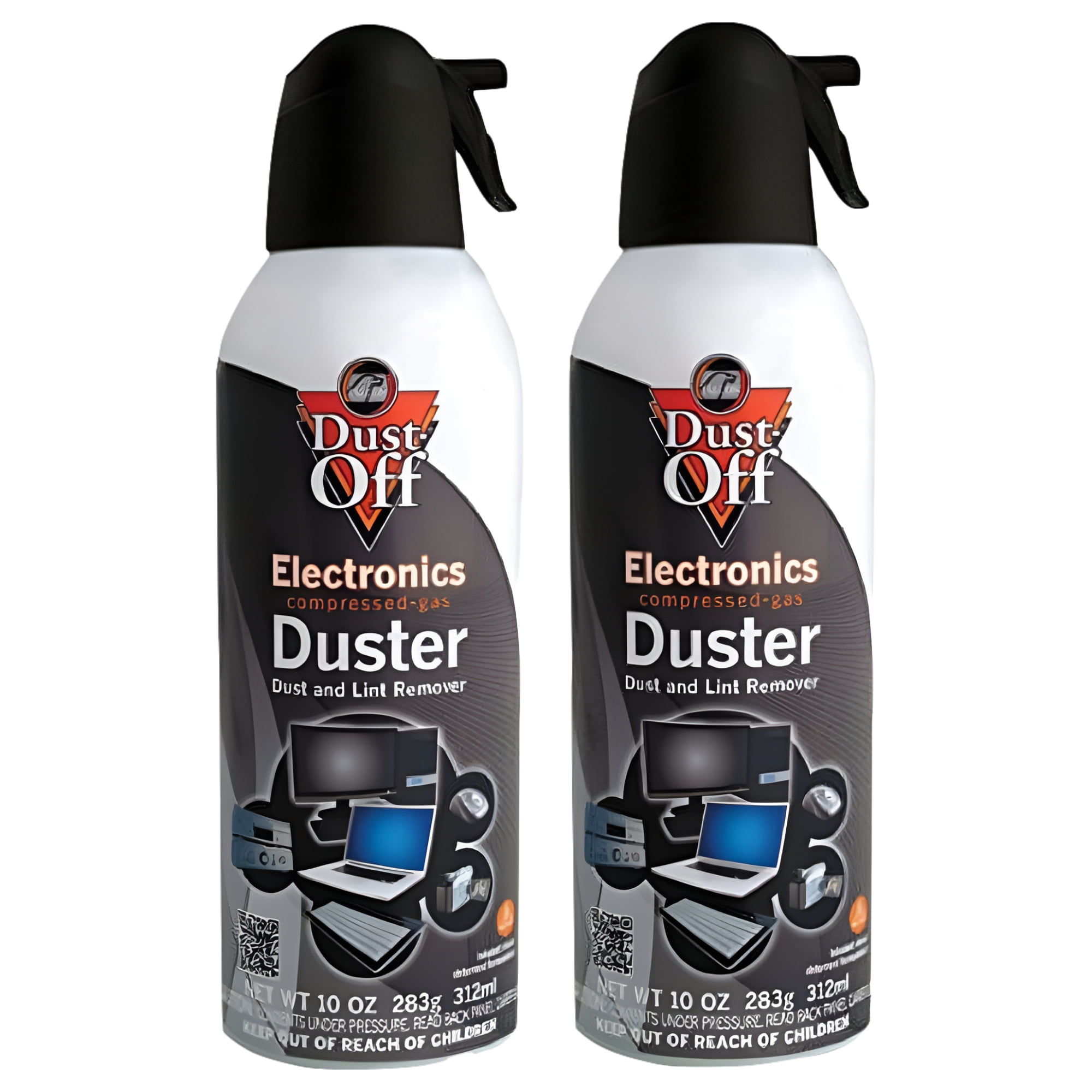 Dust-Off Compressed Air Duster Set with Extension Tube, 2 Pack, 10 oz ...