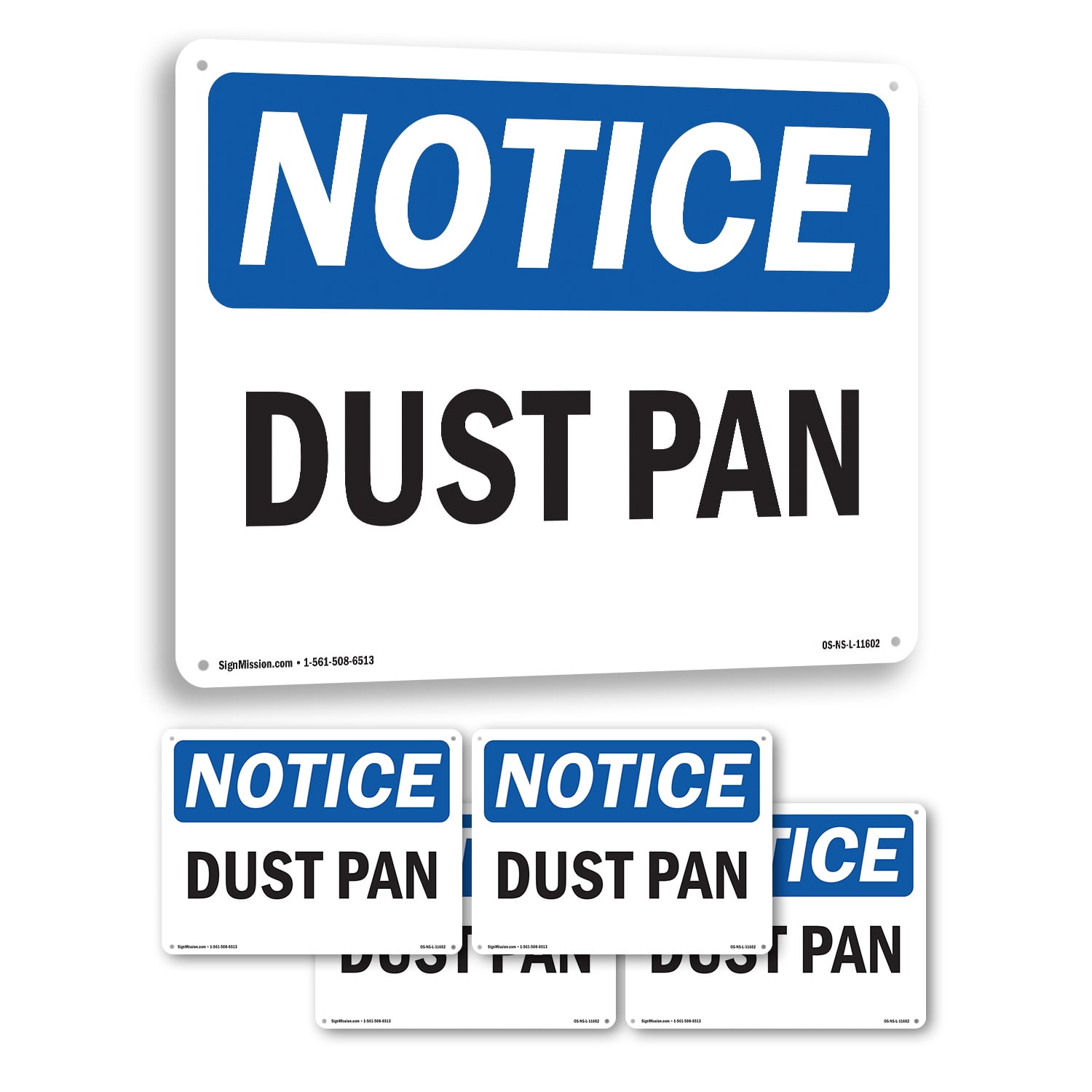 Dust Pan OSHA Notice Rigid Plastic Sign 14 Inch x 10 Inch - 5 Pack ...