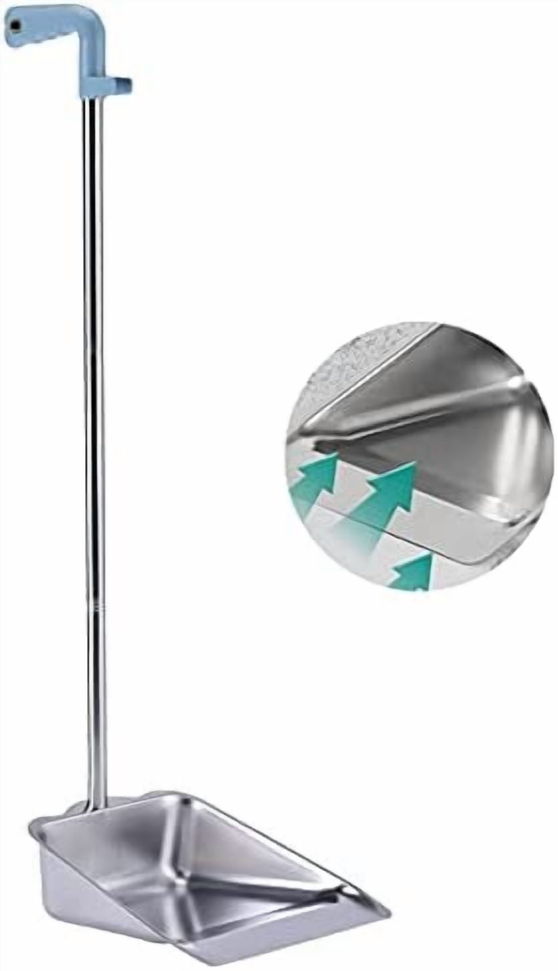 Dust Pans with Long Handle - Metal Upright Dustpan Heavy Duty, 35" Long ...