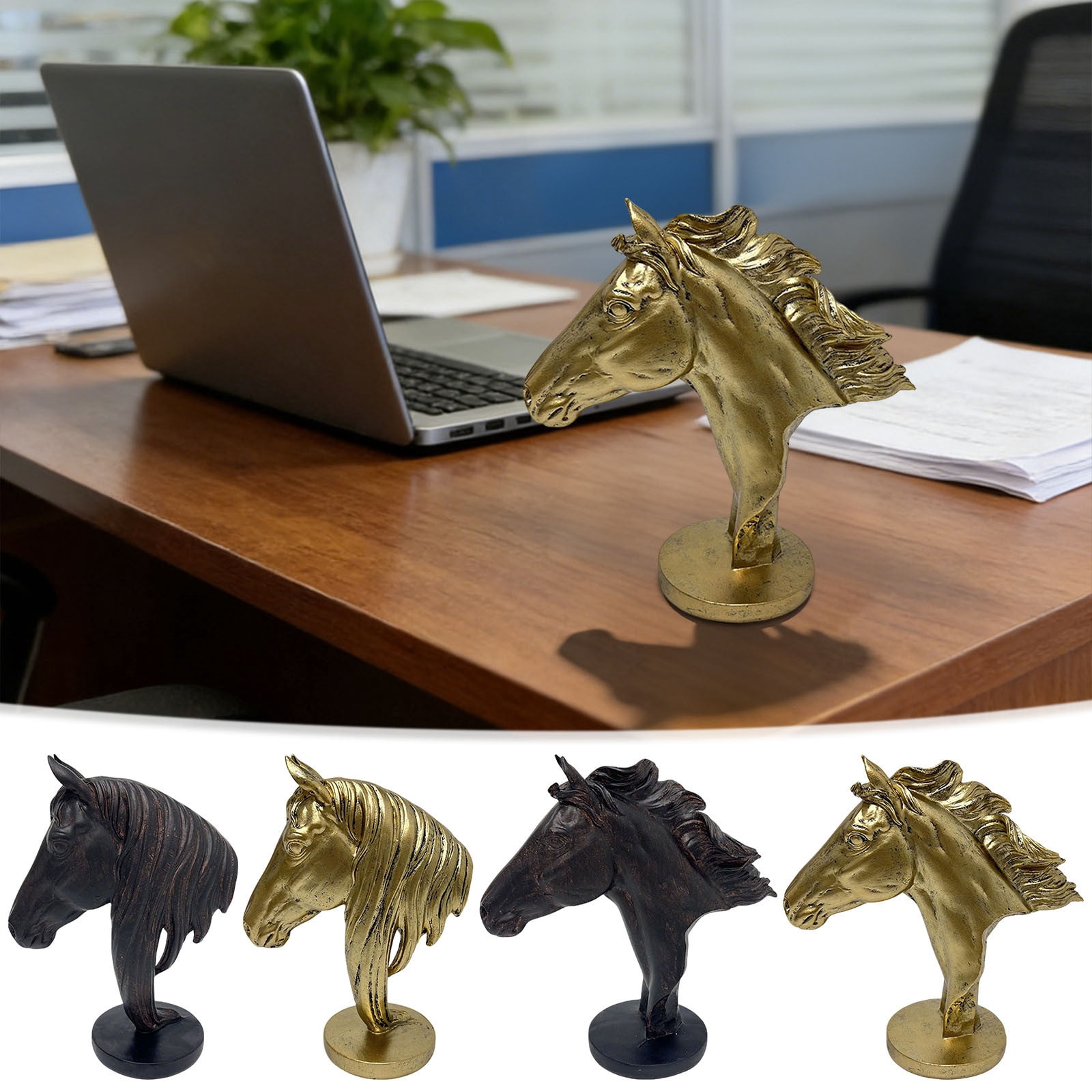 Dust-Resistant Hand-Finished Minimalist Bristle Horse Head Desk ...