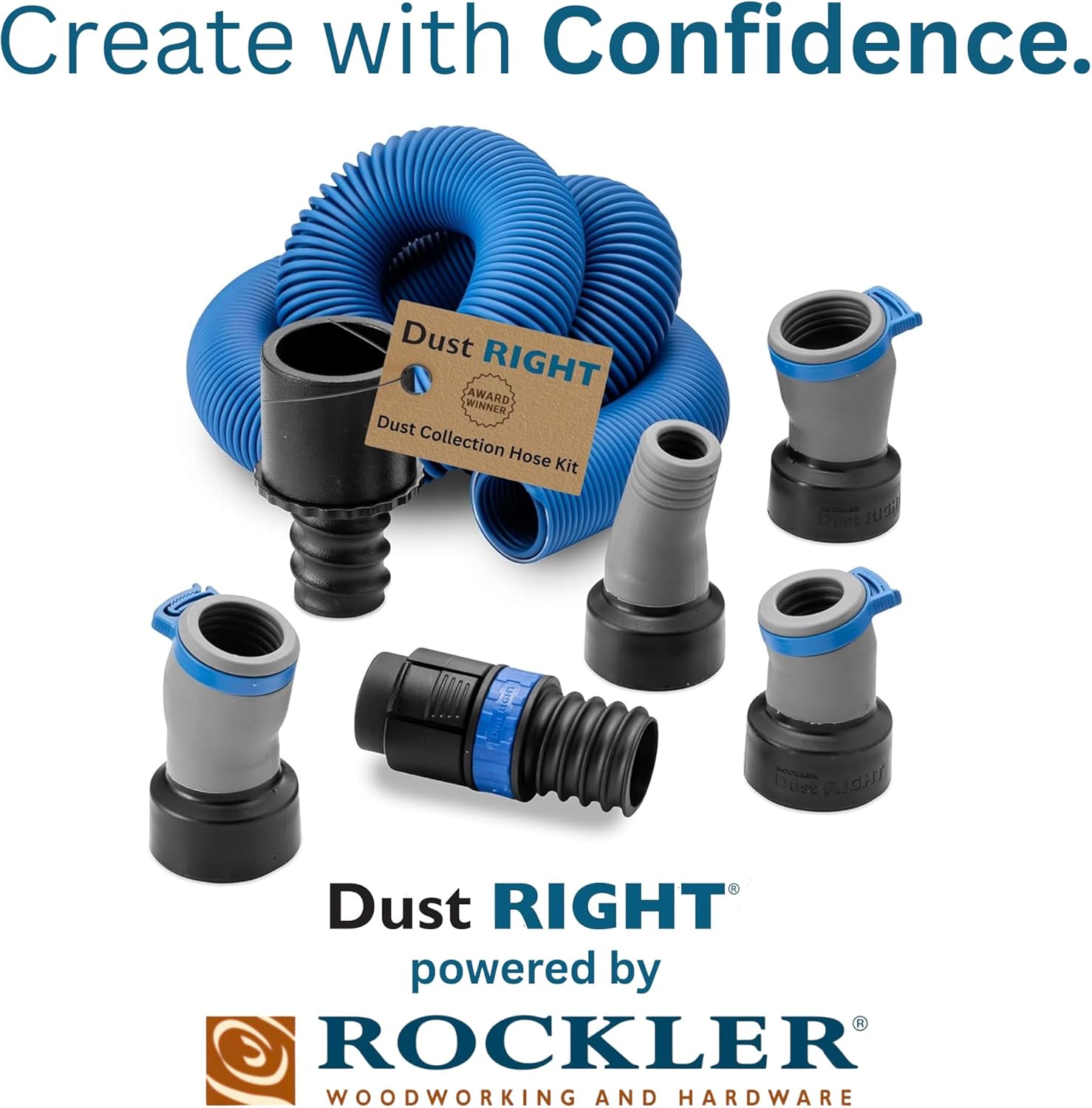 Dust Right Flexiport Power Tool Hose Kit - 3 To 12' Expandable Hose & 4 ...