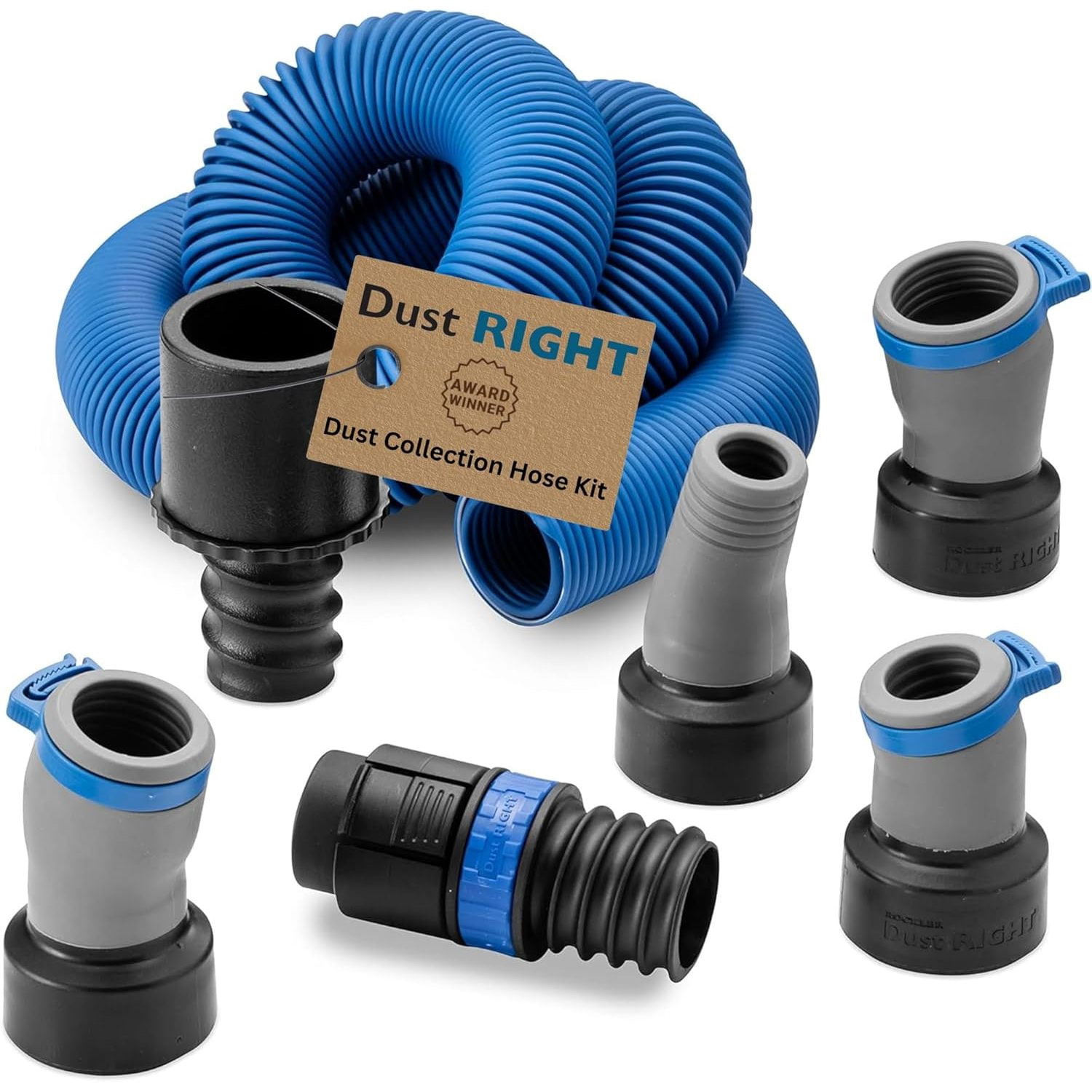 Dust Right Flexiport Power Tool Hose Kit, 3 To 12' Expandable Hose & 4 ...