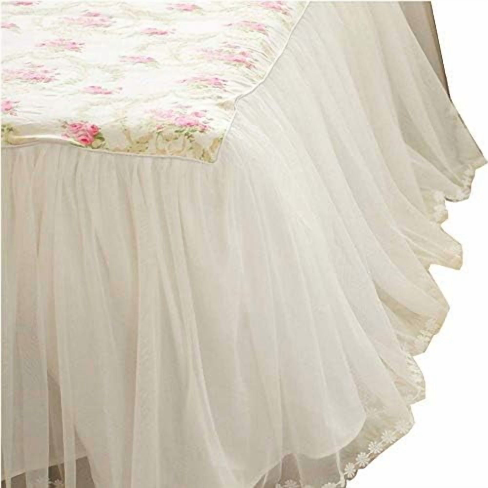 Dust Ruffled Bed Skirts King Size Wrap Around Lace Bed Ruffle with ...