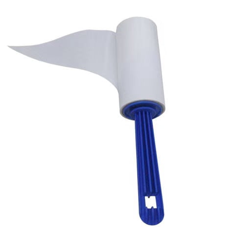 Dust-collecting paper with adhesive, hair remover, angled tearable roll ...