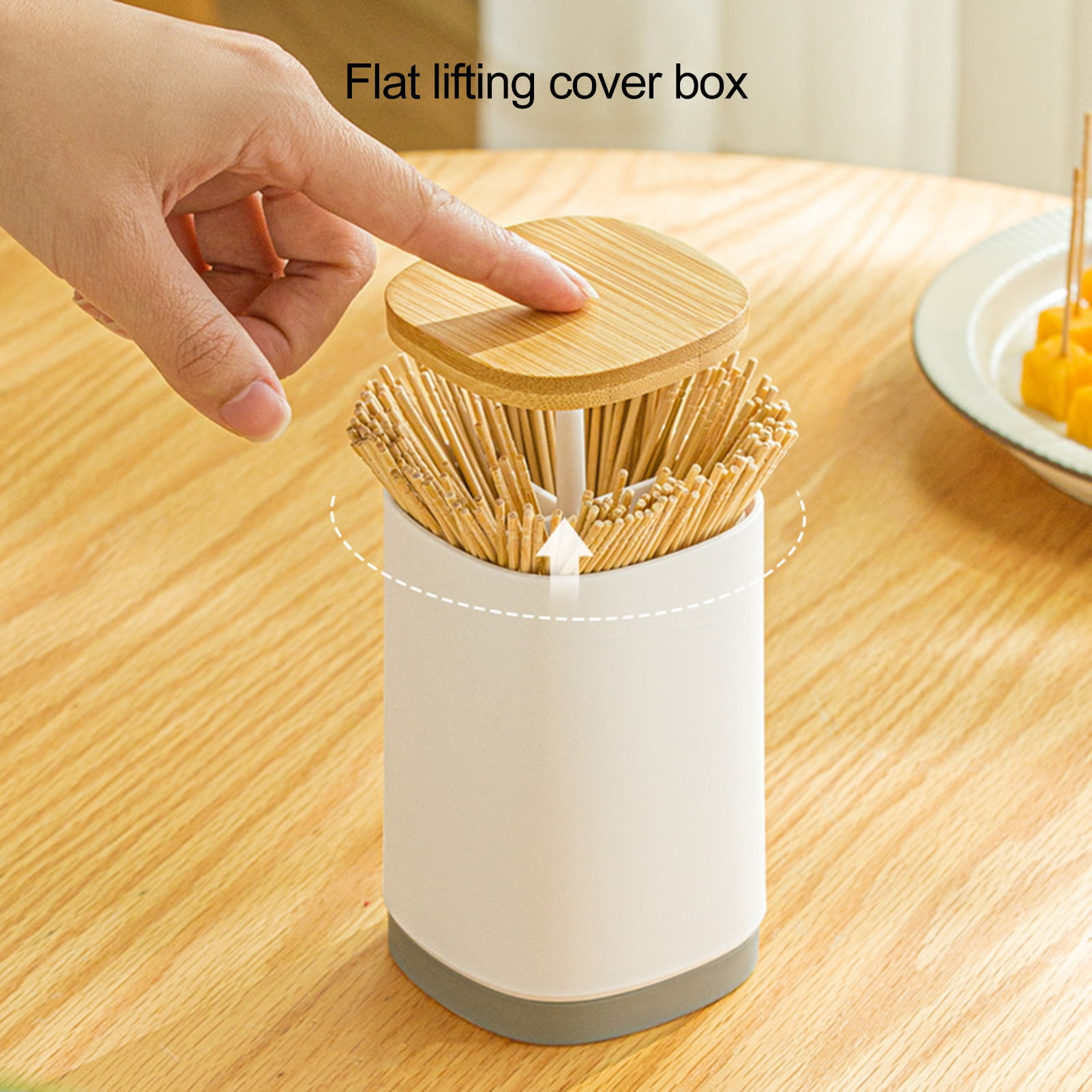 Dust-free Toothpick Holder Toothpick Holder with Hidden Push-to-open ...