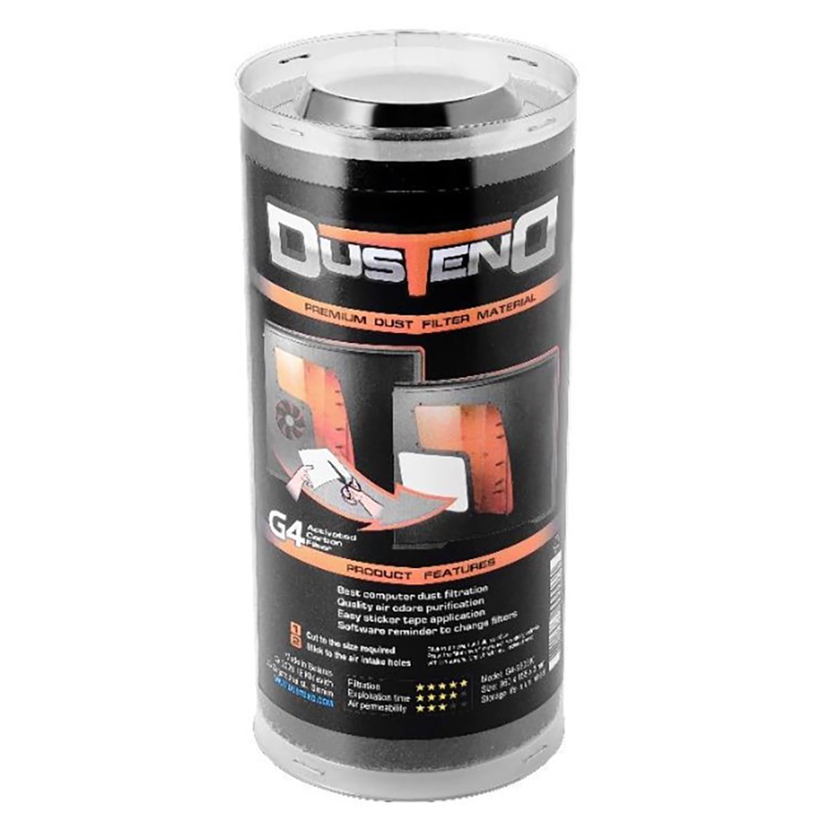 DustEND Carbon-Activated Computer Dust Filter, Model G4, Black ...