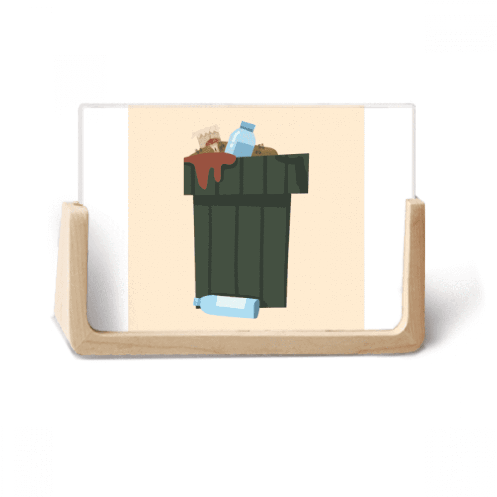 Dustbin Waste Recovery Garbage Can Photo Wooden Photo Frame Tabletop ...