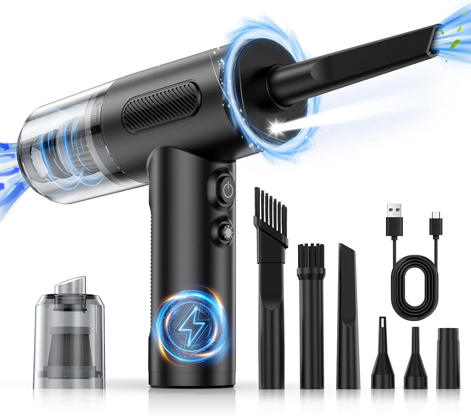 Duster, 100000RPM Handheld Vacuum/Air Blower& Pump, 3 Gear Adjustable ...