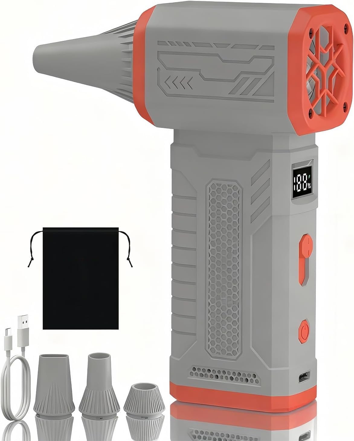 Duster, 130K RPM Cordless Mini Blower with Display, 10-Gear Adjustable ...