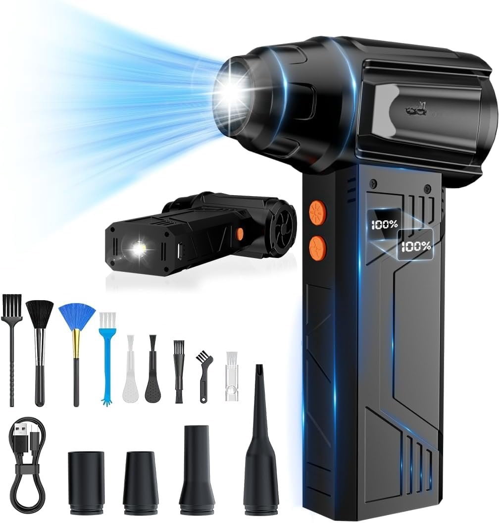 Duster, 180000RPM Super Power Cordless Electric Air Duster with LED ...