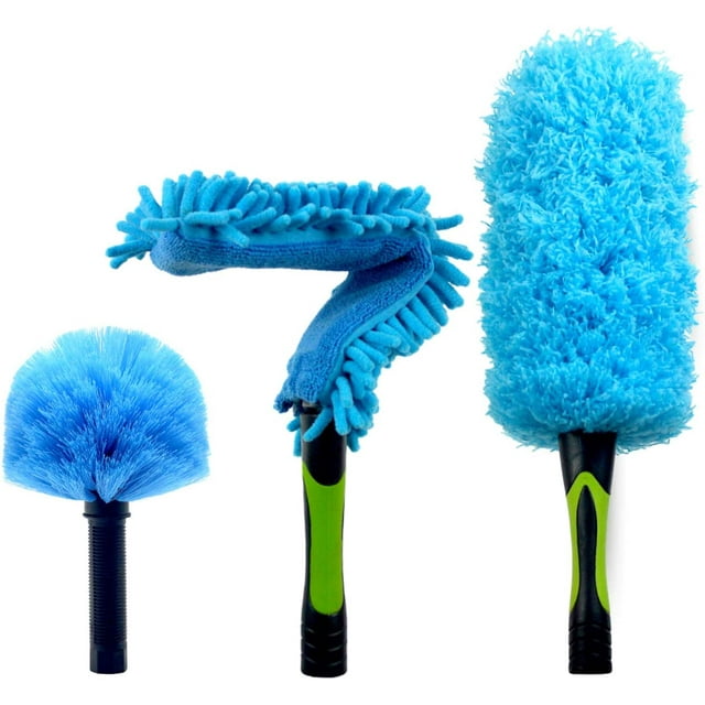 Duster 3-Pack | Hand-Packaged Cobweb Duster, Microfiber Feather Duster ...