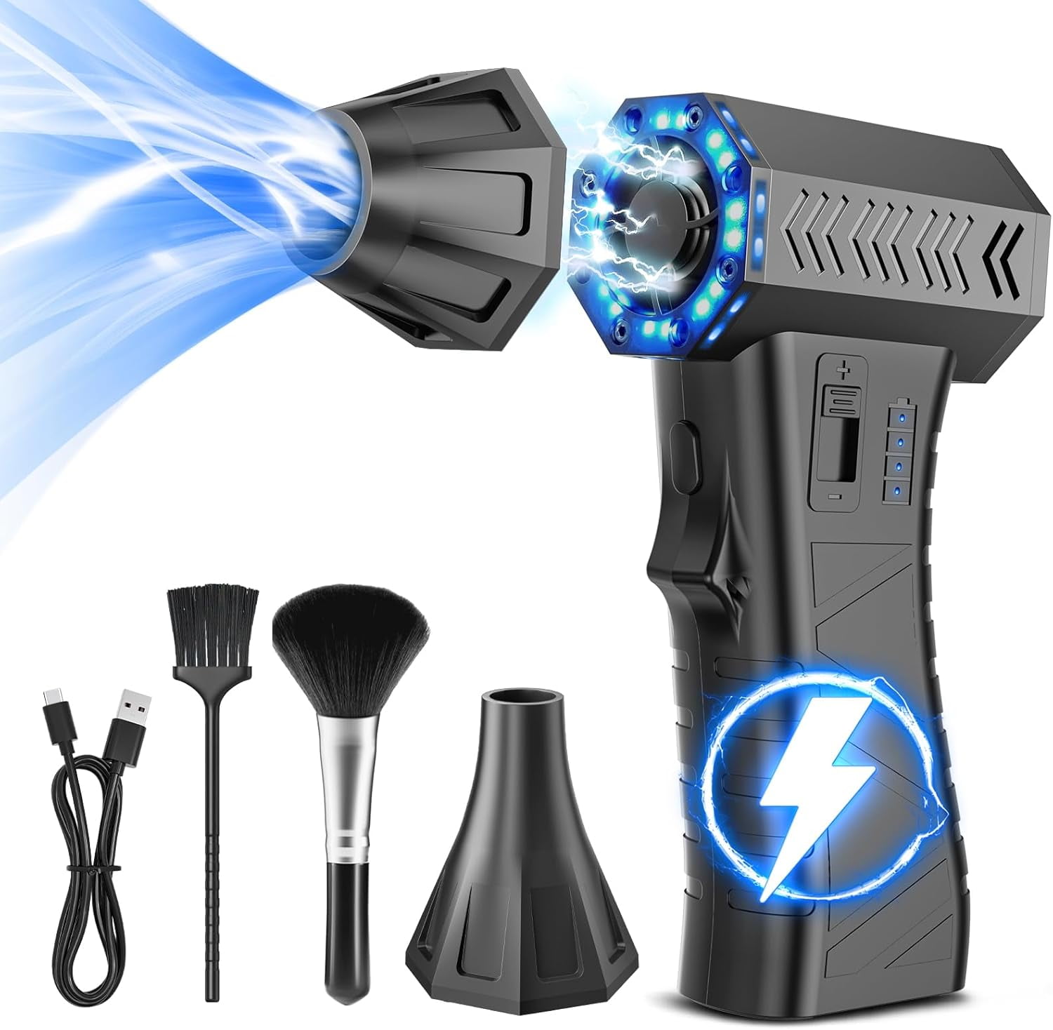 Duster- 300000RPM Power Air Duster, Variable Wind Speed 200g Mini Dust ...