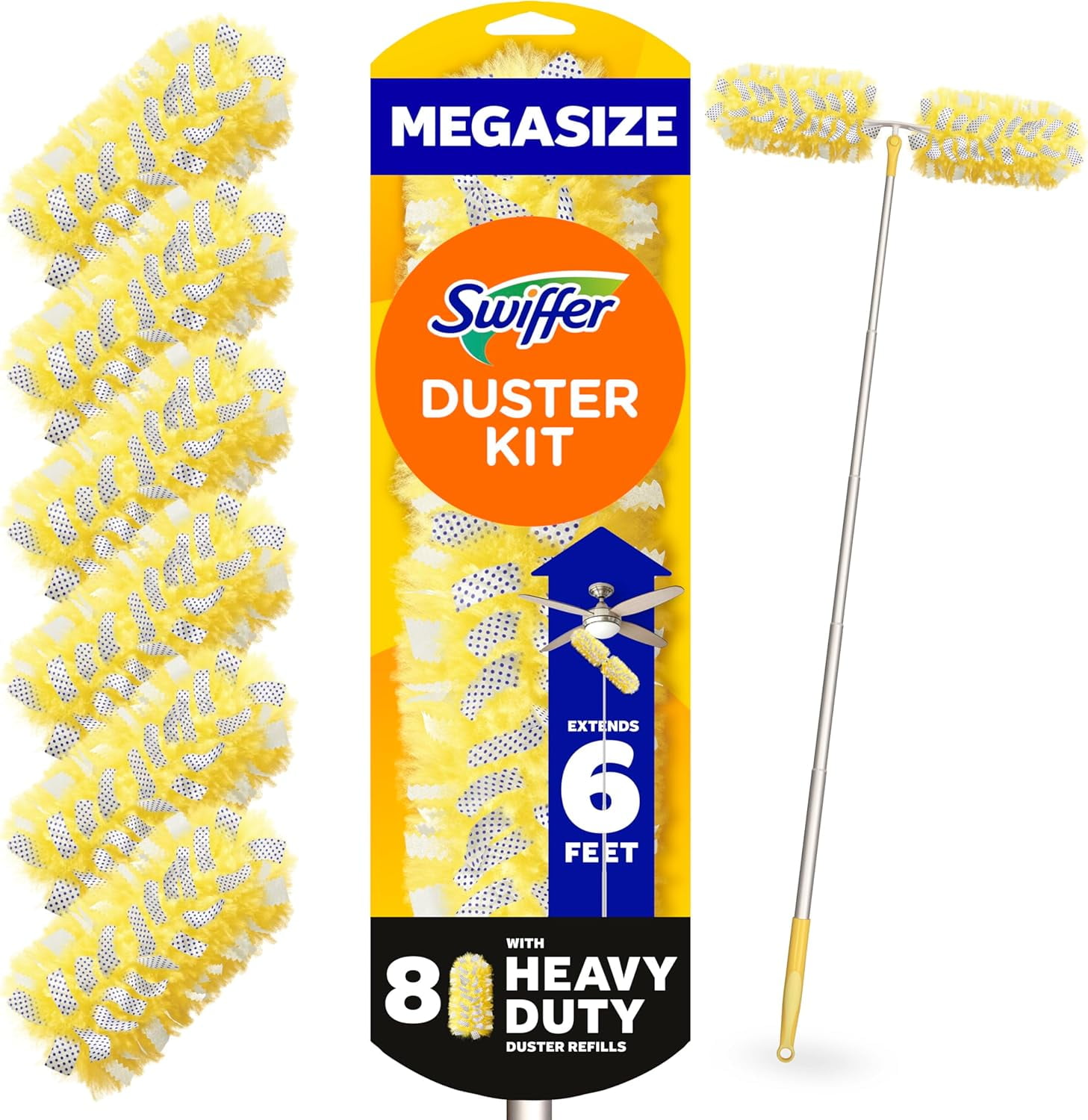 Duster Kit with 6 ft Super Extendable Handle, Heavy Duty Starter 8 ...