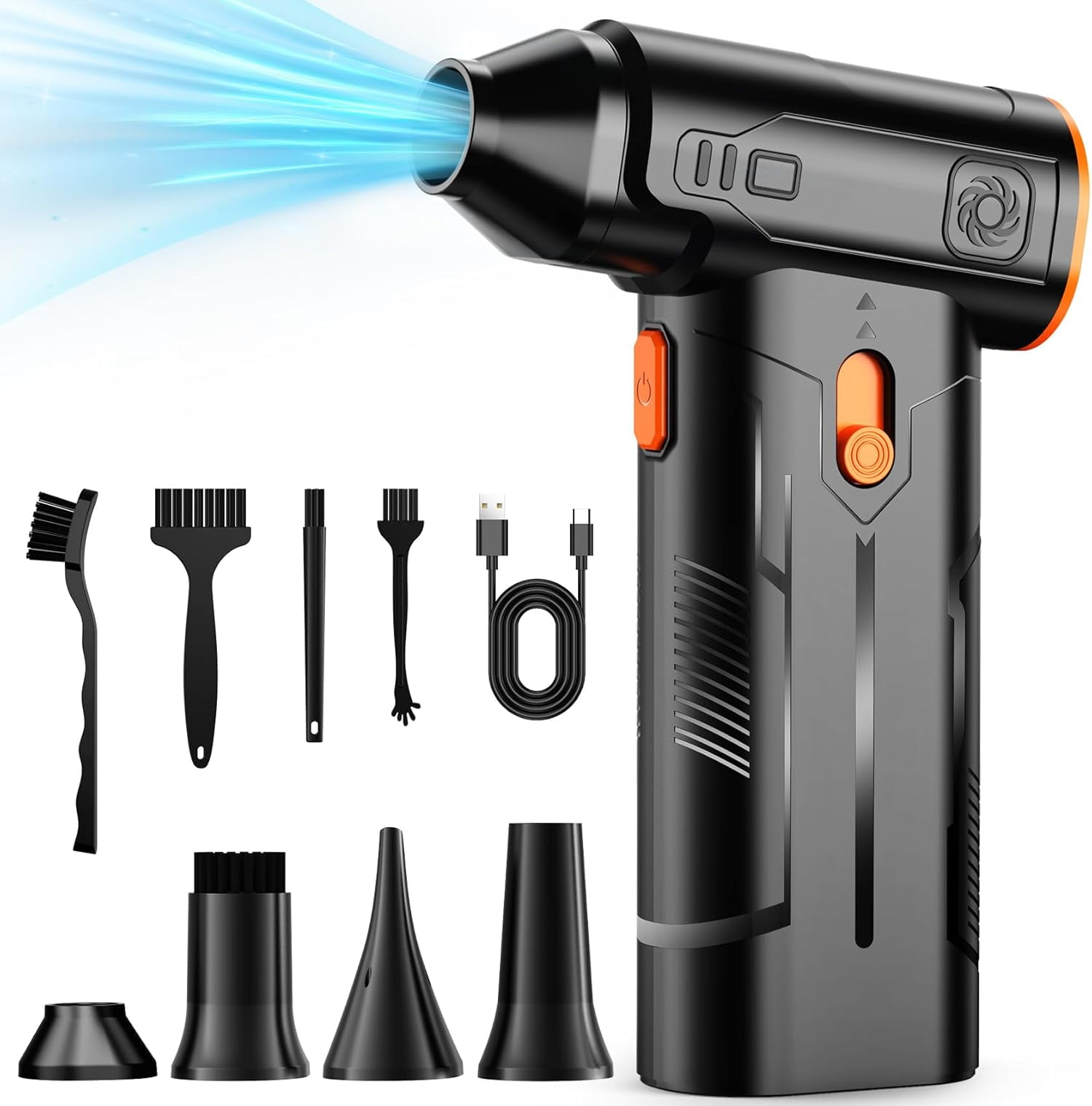 Duster, Multi-Gear Adjustable Air Duster with Brushless , Replaces Cans ...