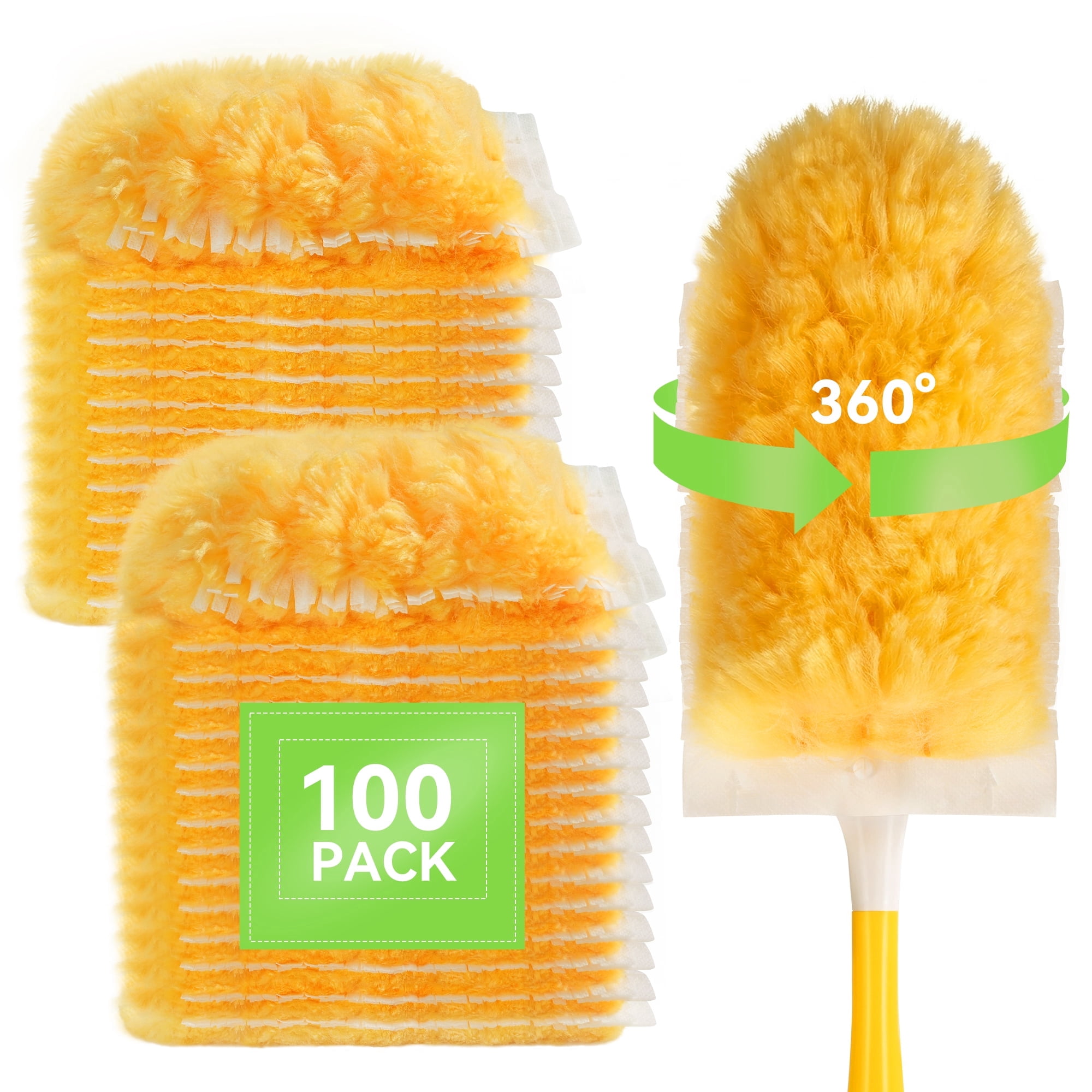 Duster Refills 360° Disposable Feather Dusters, 100 Count with 1 Handle ...