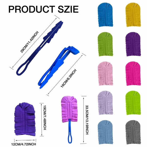 Duster Reusable Fleece Duster Flat Dusters Multi Washable Cleaning ...