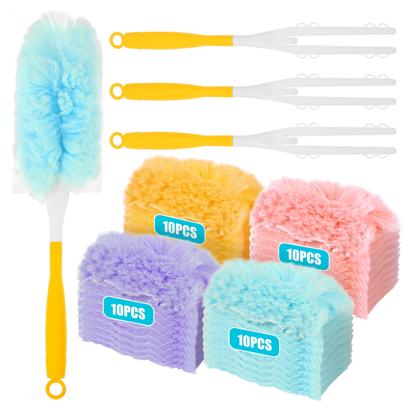 Duster for Cleaning with 40 Refill Dust Magnet with 4 Handle 360 Degree ...