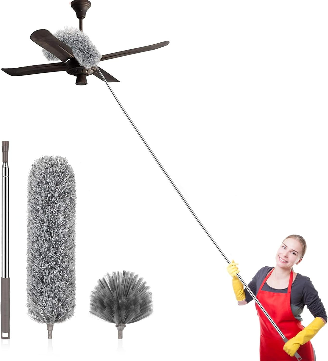 Dusters for Cleaning, 100-inch Extra-Long Duster with Extension Pole ...