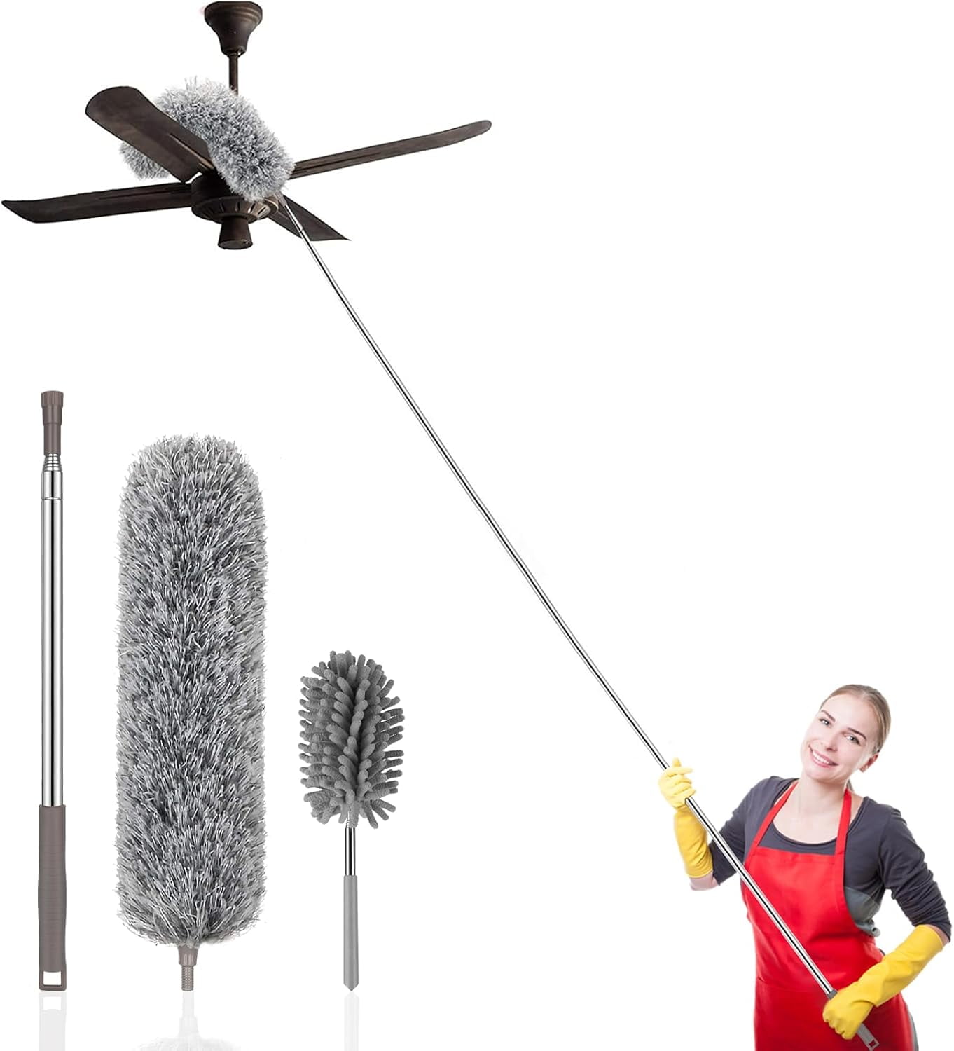 Dusters for Cleaning, 100-inch Extra-Long Duster with Extension Pole ...
