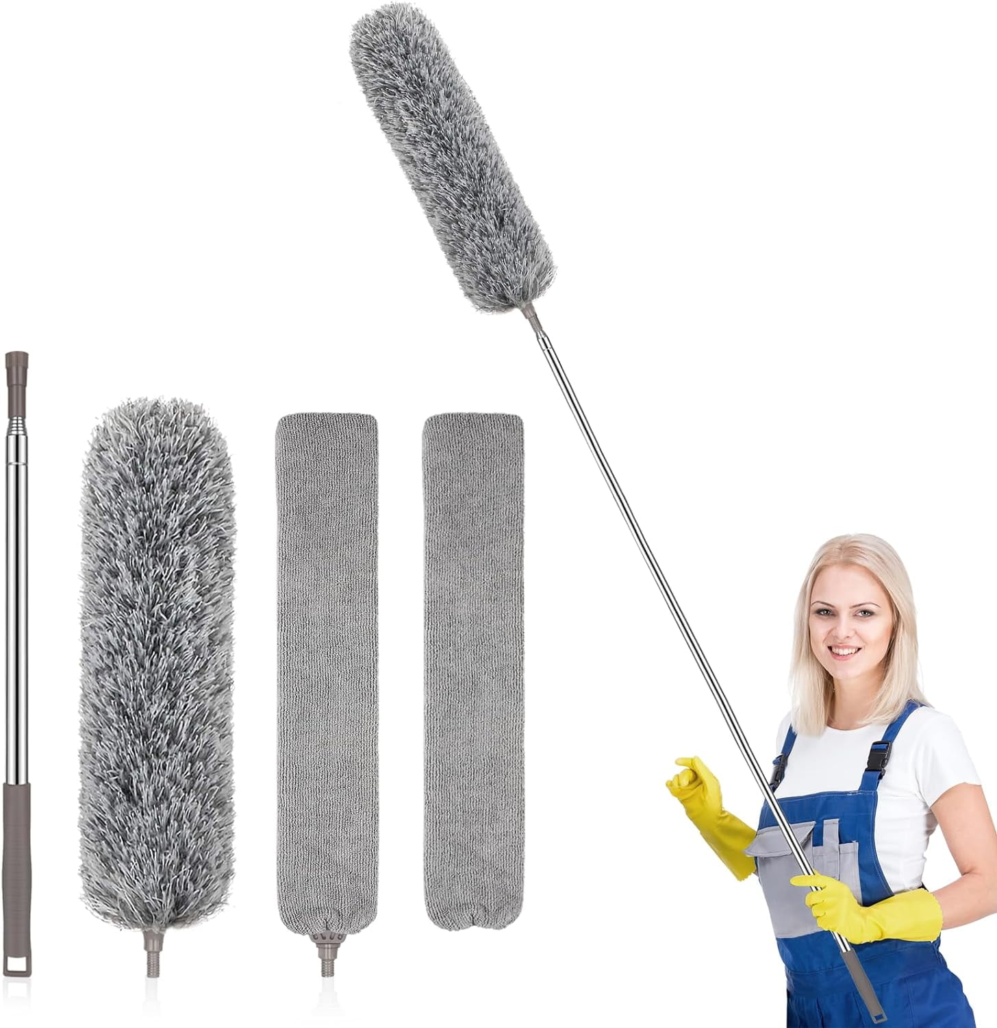 Dusters for Cleaning, 100-inch Extra-Long Floor Duster with Extension ...