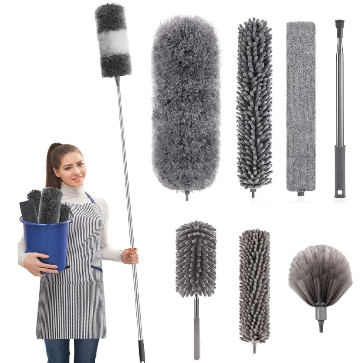 Dusters for Cleaning, Feather Duster Long Handle Pole 30-100 Inches ...