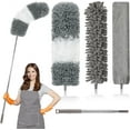 4PCS Microfiber Duster Cleaning Kit with Extendable 30-100 Inches ...