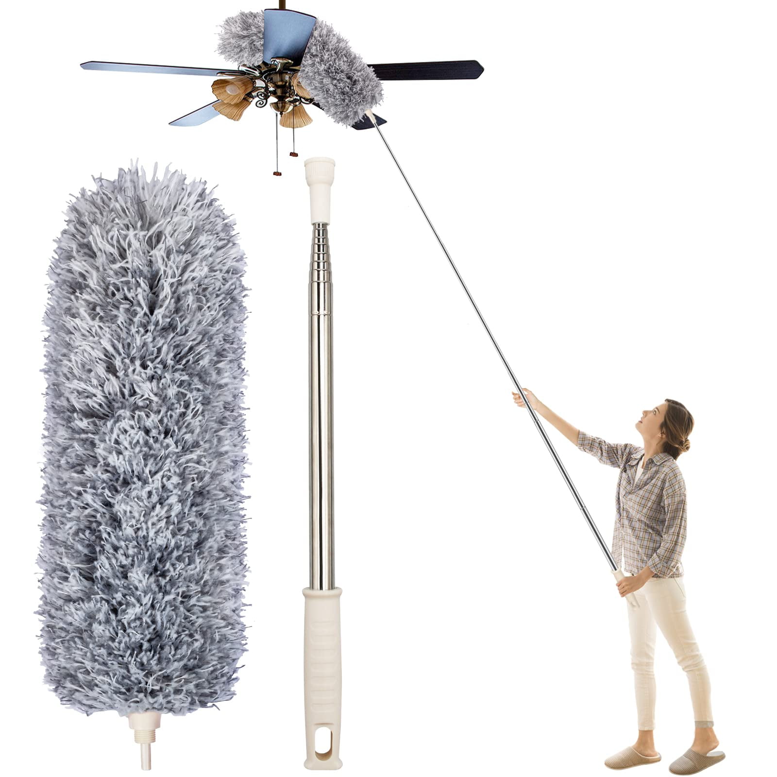 Dusters for Cleaning High Ceiling Fan, Newliton Microfiber Feather ...