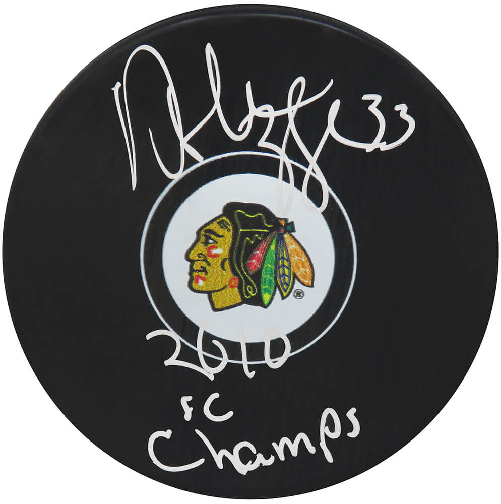Dustin Byfuglien Signed Chicago Blackhawks Logo Hockey Puck w/2010 SC ...
