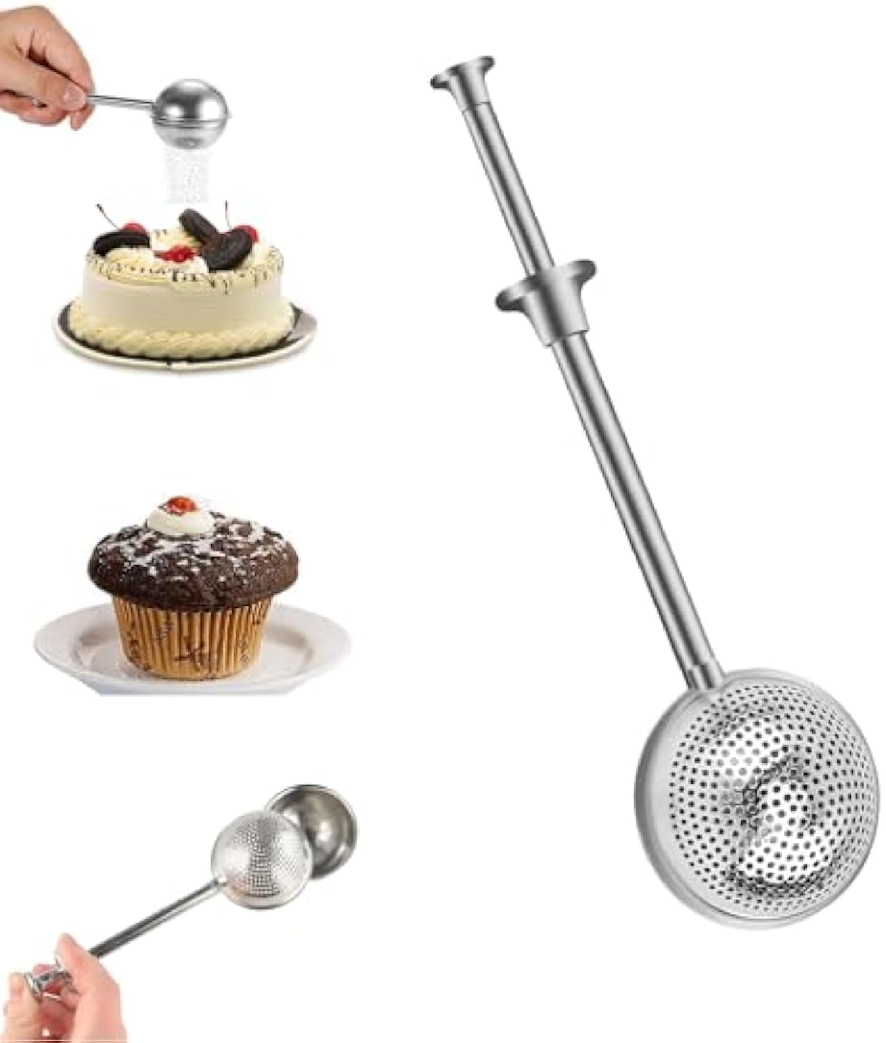 Dusting Wand for Baking, Powdered Sugar Flour Duster Dispenser Shaker ...