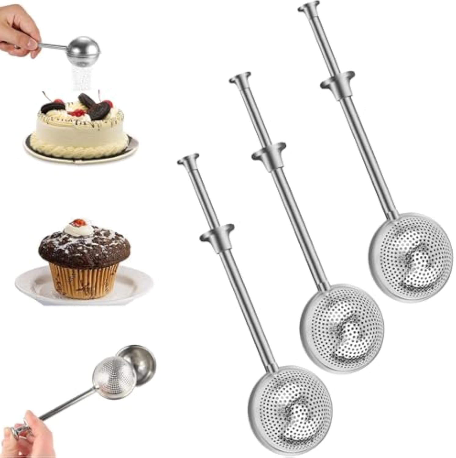 Dusting Wand for Baking, Powdered Sugar Flour Duster Dispenser Shaker ...