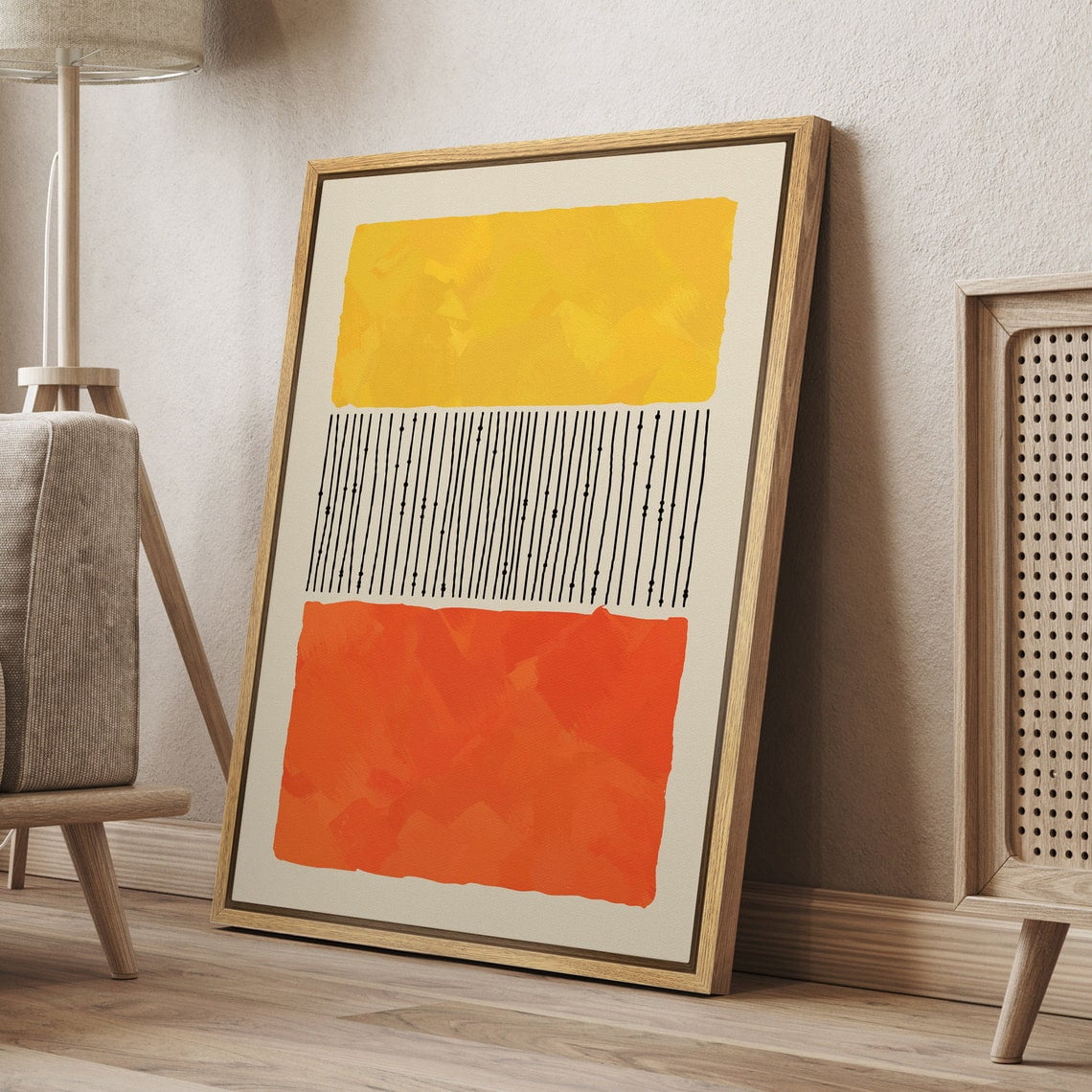Dustinway Print Wall Art Yellow Orange Color Block Abstract ...