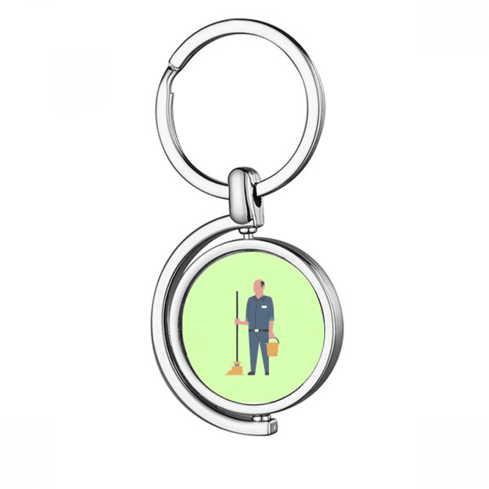 Dustman Janitor Binman Seiketsu Sanitation Rotating Keychain Metal ...
