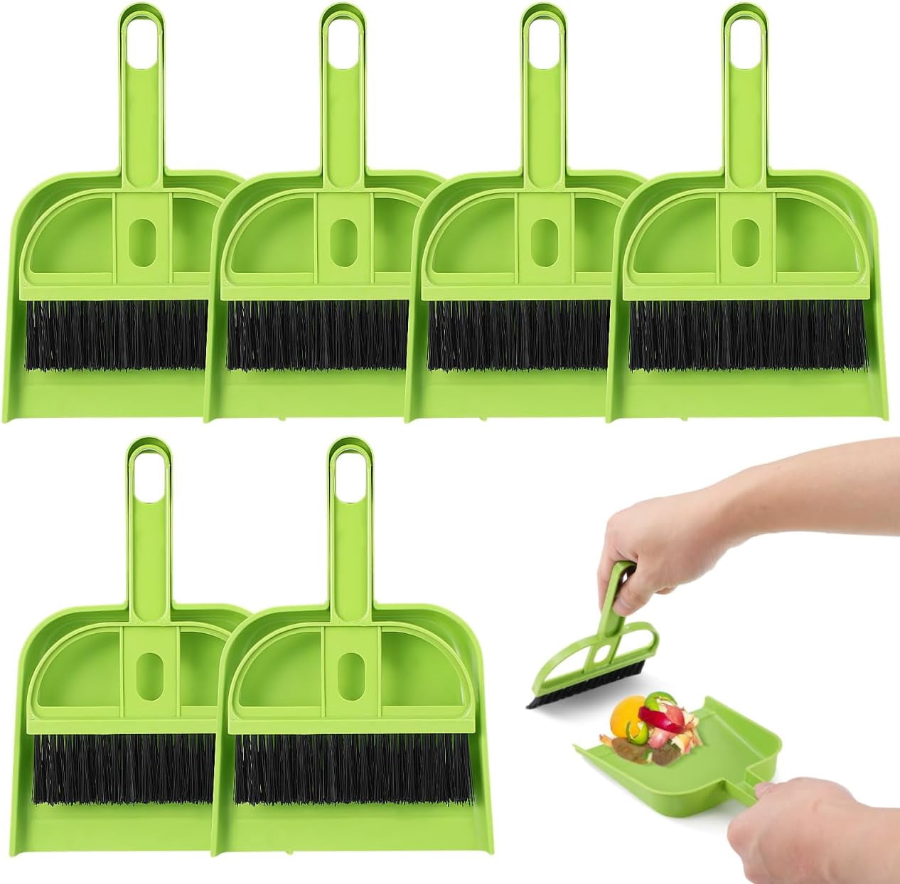 Dustpan and Broom Set for Desk: 6 Pack Mini Handheld Cleaning Broom and ...