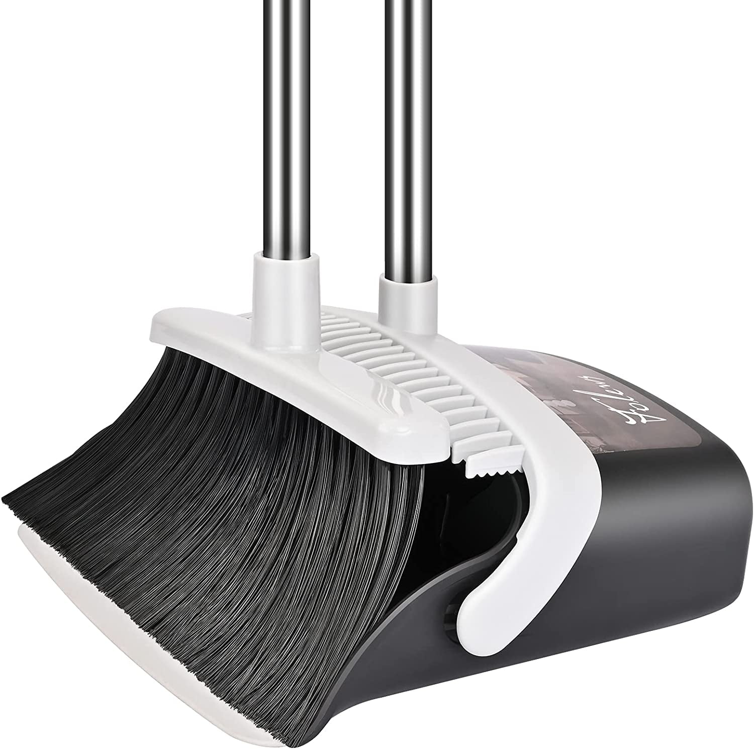 and Dustpan Set, Heavy Duty Dust Pan with Long Handle 51 Inch with Dustpan Combo Set Upright ...