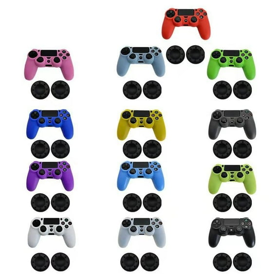 Dustproof Anti-Slip Silicone PS4 Controller Protective Cover Skin and 2 ...