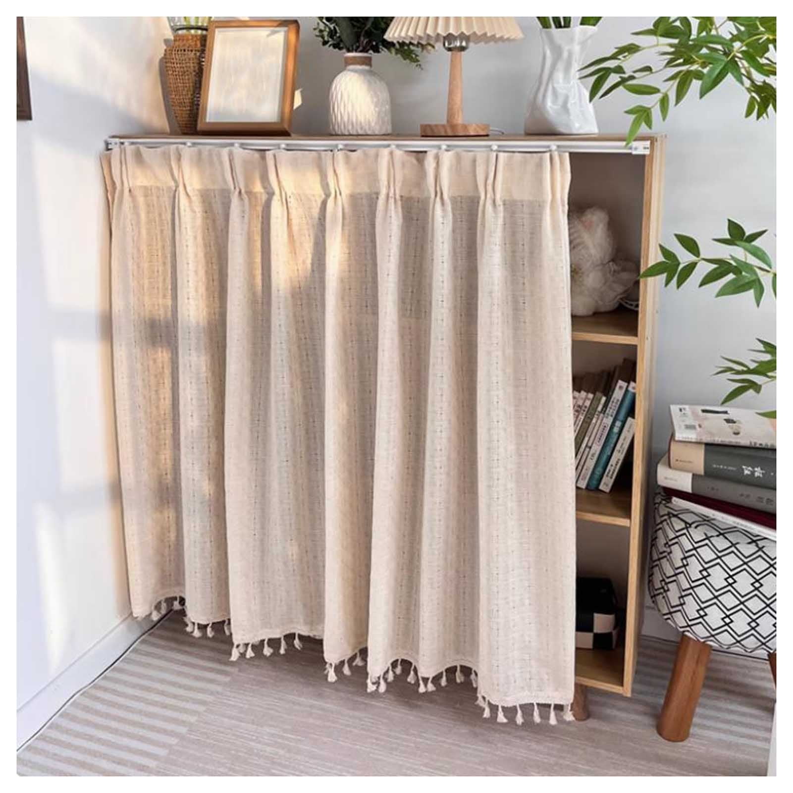 Dustproof curtain for shelves, bookshelf short curtain, closet shade ...