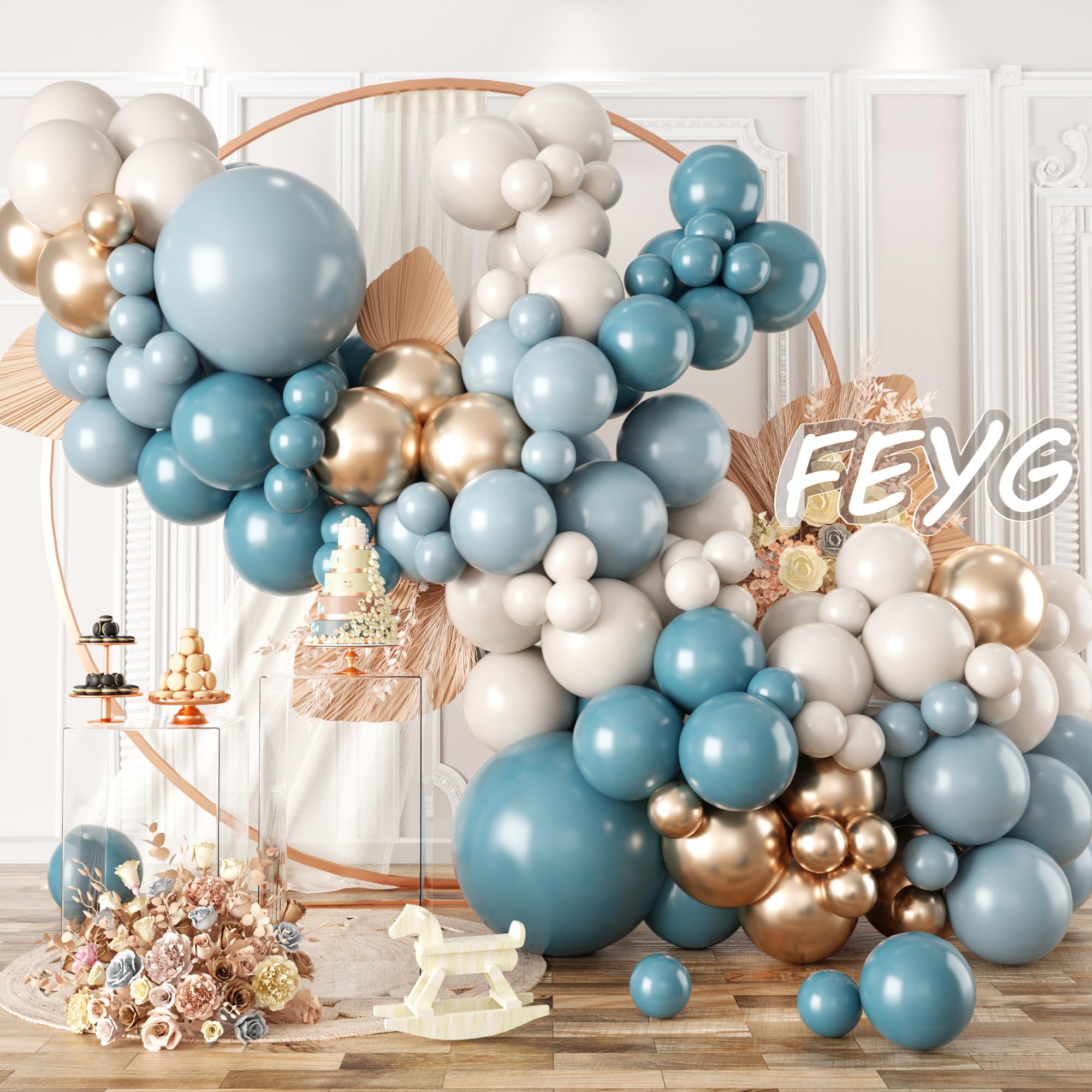 Dusty Balloons Arch OIF8 Garland Kit, Retro Dusty White Sand Ocean ...